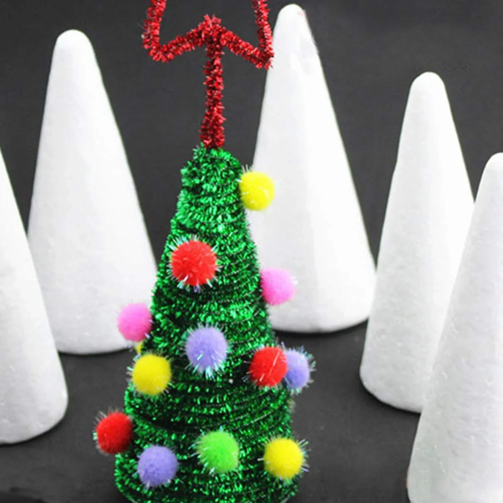 Conos-de-espuma-s-lida-DIY-para-ni-os-rbol-de-pintura-hecho-a-mano ...