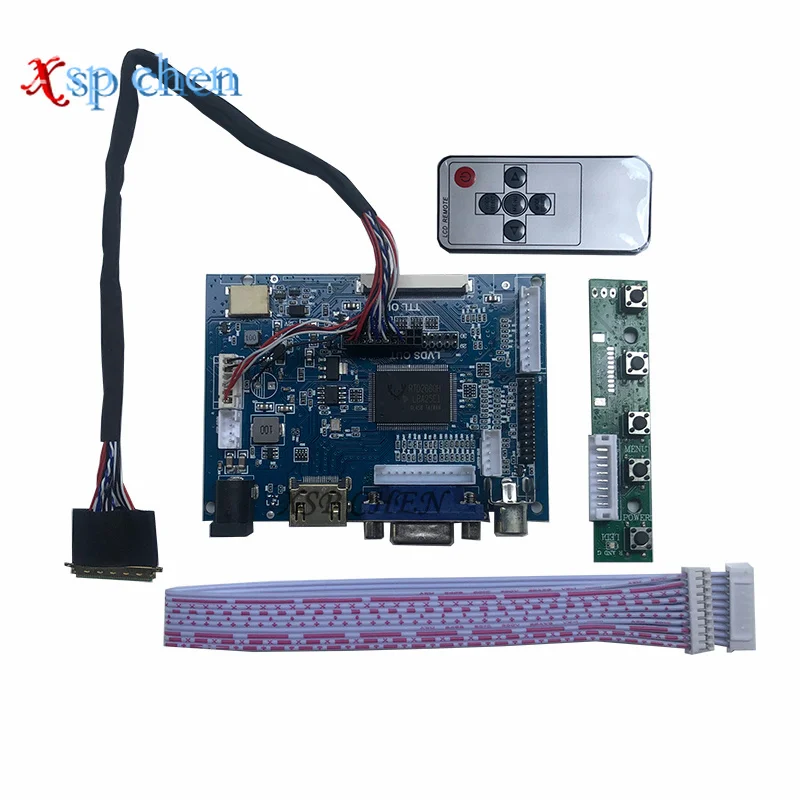 Placa de Control Lvds Compatible con VGA HDMI 2AV, controlador de pantalla, Kit de Cable Lvds de ...