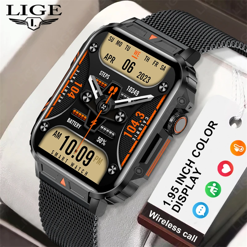 LIGE-Smartwatch-Men-1-95-Screen-Health-Monitoring-IP68-Waterproof ...