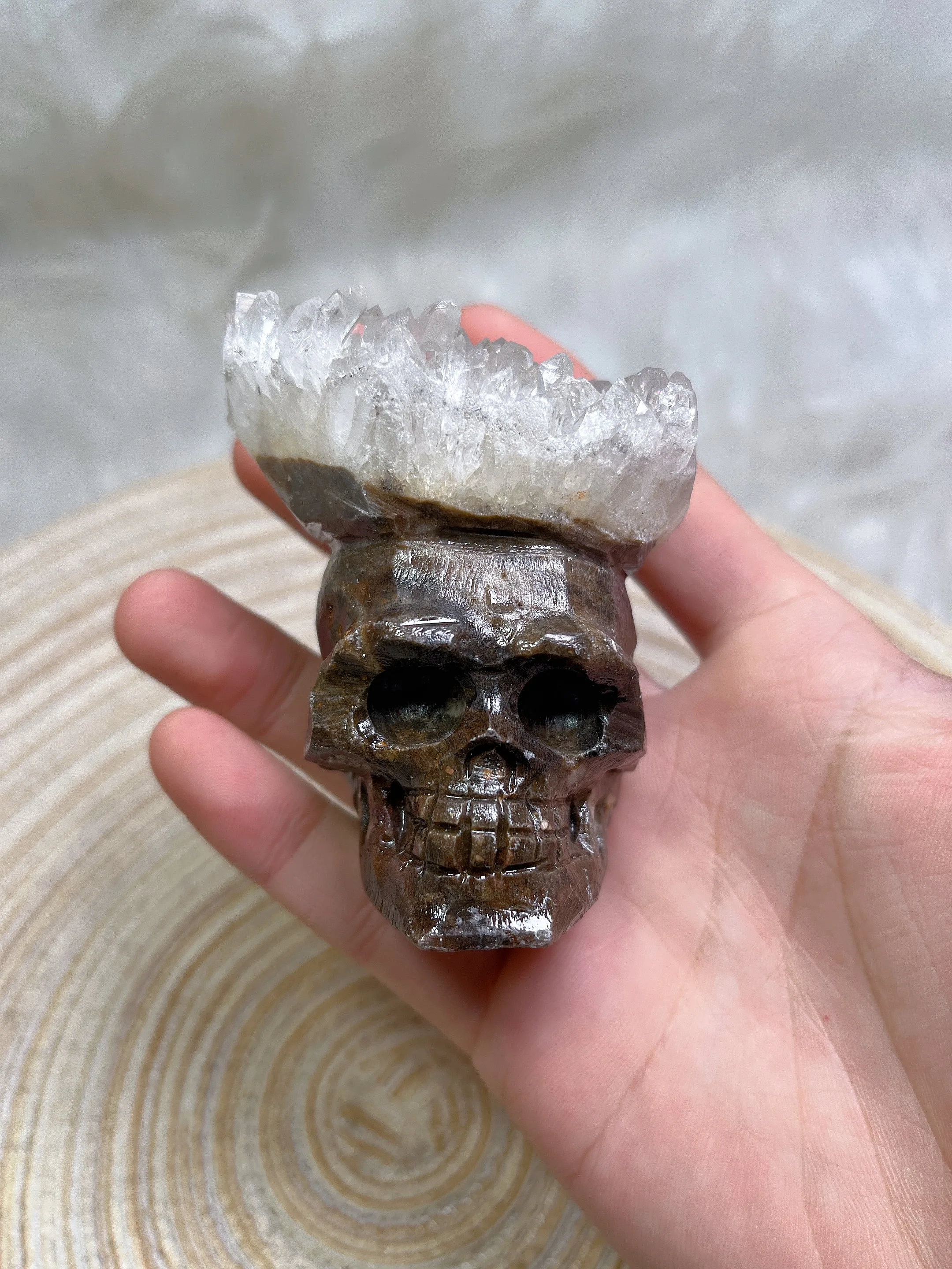 Natural-Stone-Skulls-Statue-Reiki-Carved-Crystals-Crafts-Rough-Clear ...