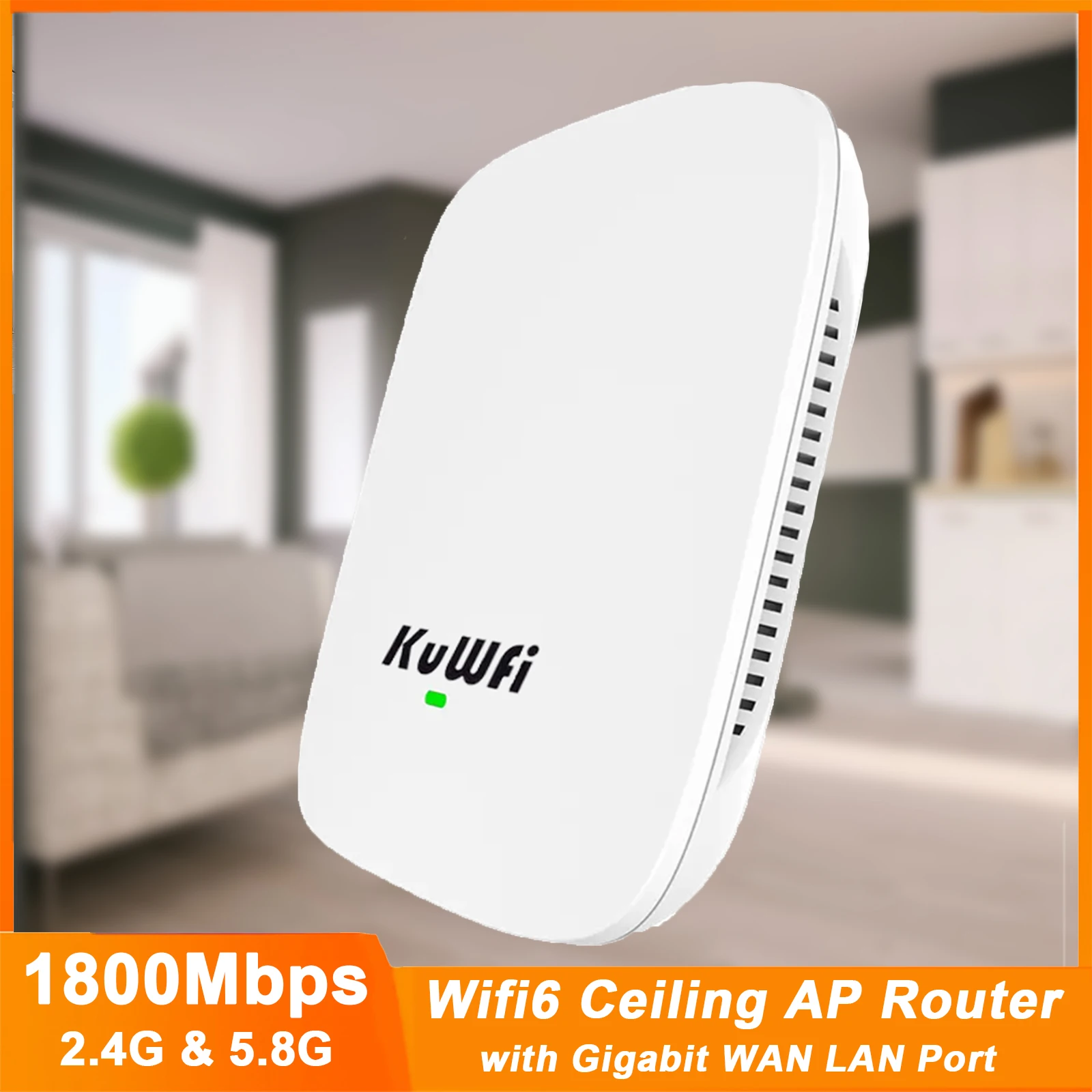 KuWfi-1800Mbps-Ceiling-AP-Router-Wi-Fi-6-Dual-Band-Wifi-Router-2-4GHz-5 ...