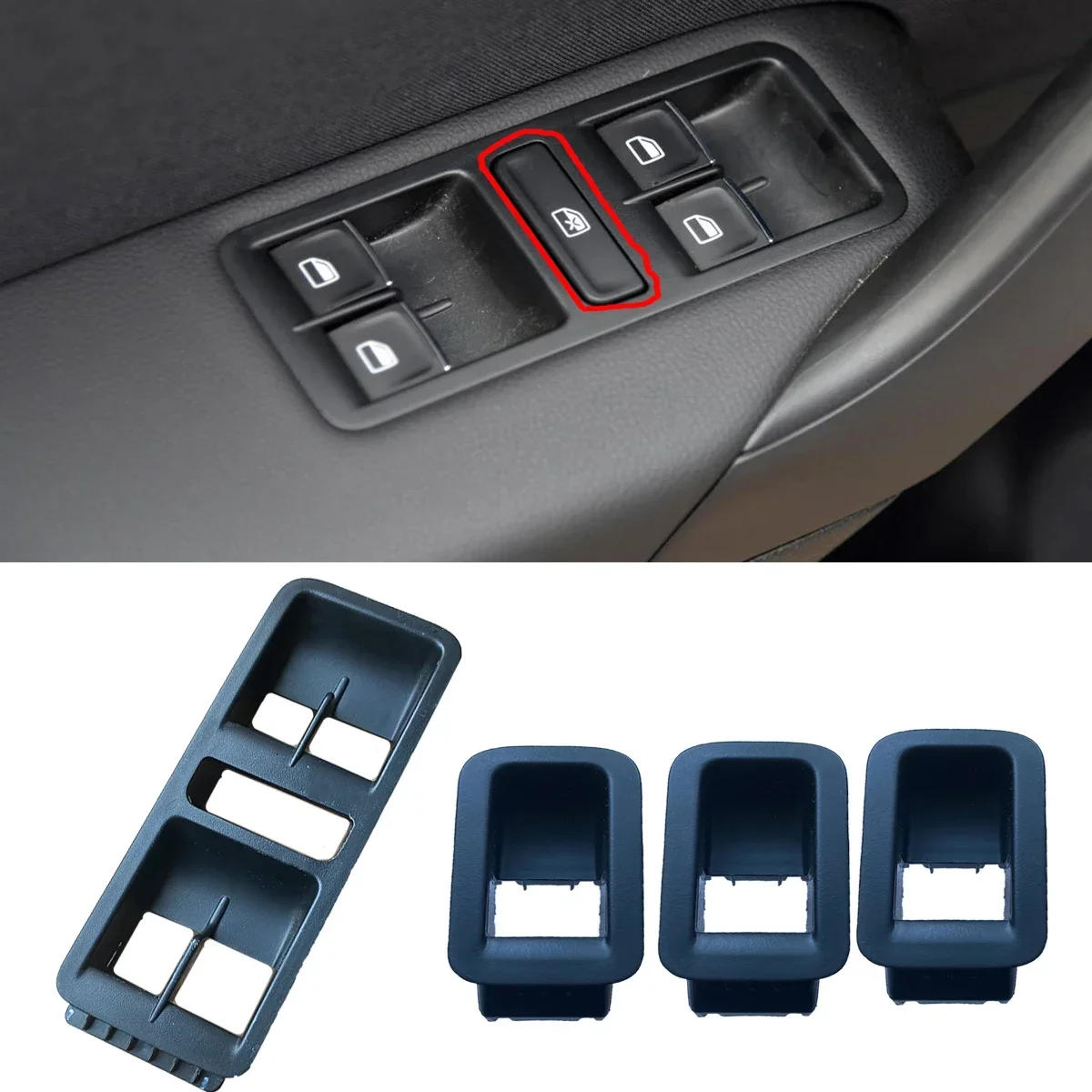 x1 Window Lift Control Switch Bezel Button Panel Trim For VW Polo 5 6R ...