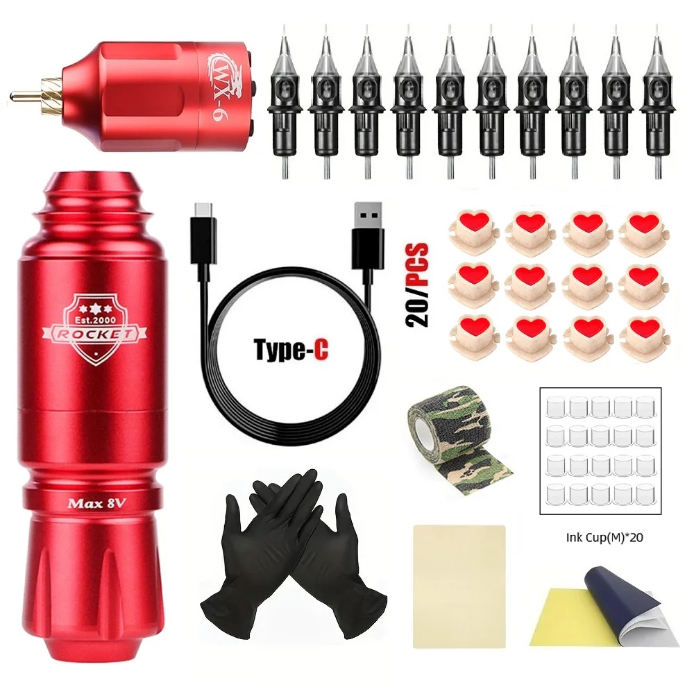 Complete-Tattoo-Machine-Set-Rocket-Mini-Rotary-Pen-With-LED-Tattoo ...