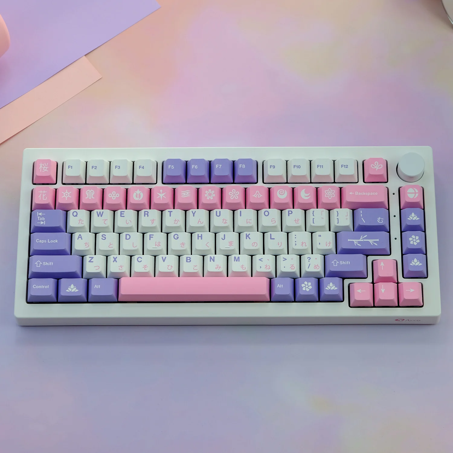PBT-GMK-Hanami-Keycaps-Cherry-Profile-Tri-color-keycap-Dye-Sublimation ...