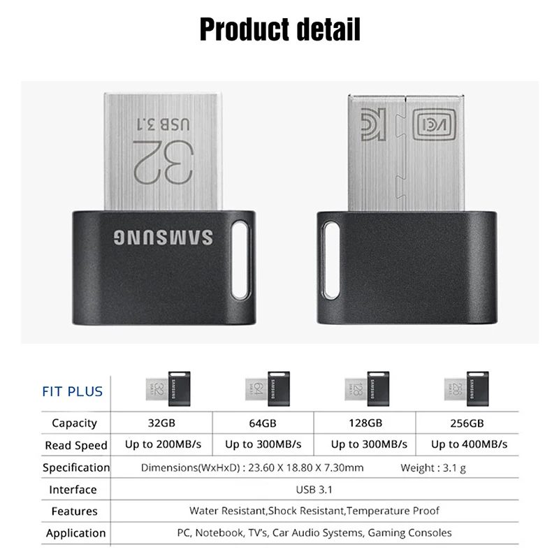 SAMSUNG Pendrive 128gb 64gb 32gb 256gb Mini USB Flash Drive up to 400M ...