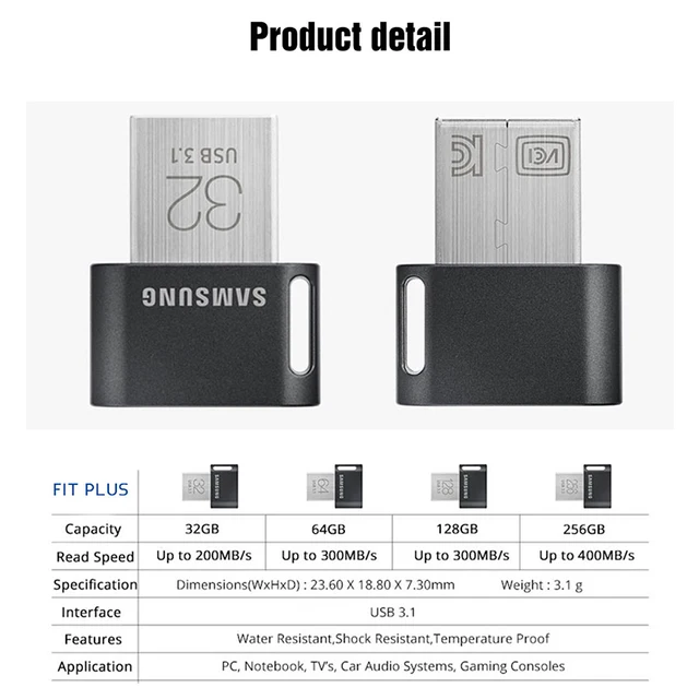 SAMSUNG Pendrive 128gb 64gb 32gb 256gb Mini USB Flash Drive up to 400M ...