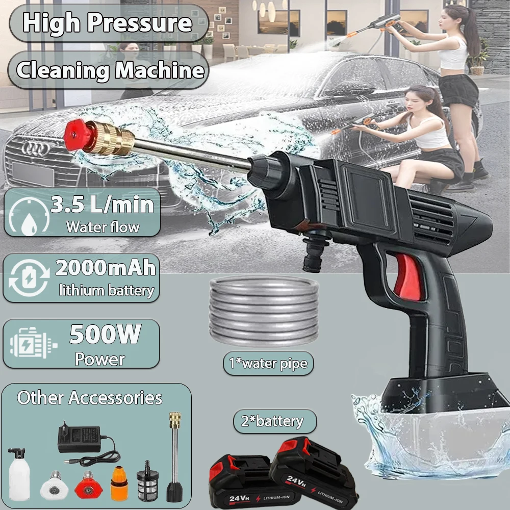 Electric-Cordless-High-Pressure-Cleaner-Washer-Water-Gun-Car-Wash ...