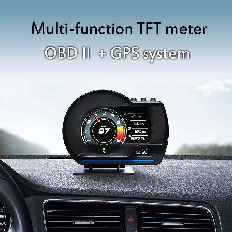 Newest-HUD-Gauge-Digital-Odometer-Security-Alarm-Water-Oil-Temp-OBD2 ...