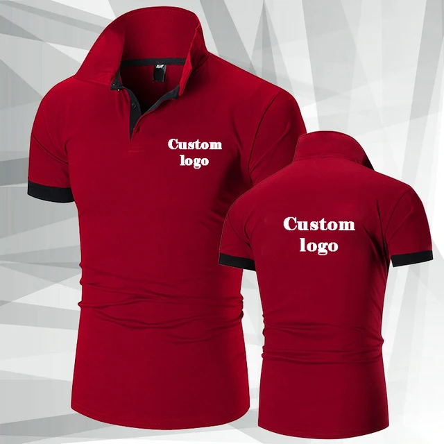 Men Custom Logo Polo Shirt Summer Casual Short-Sleeved Polo Shirts ...
