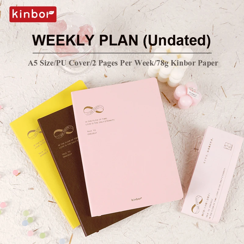 New Kinbor A5 Planner Soft PU Cover Journal Notebook Week Month Plan ...