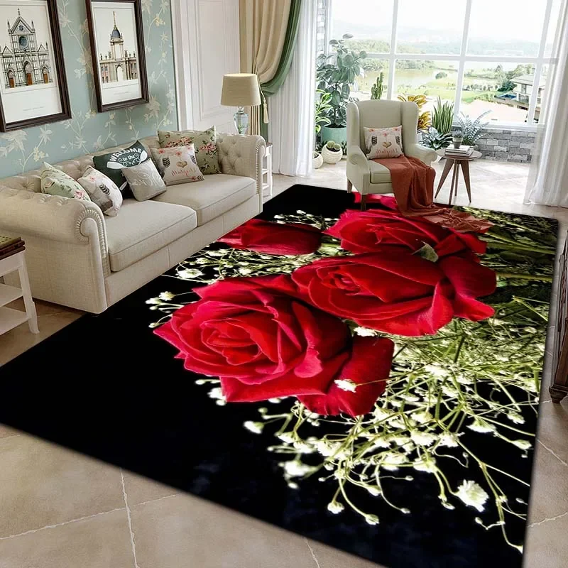 3D-Red-Rose-Pattern-Crystal-Velvet-Print-Decor-Carpet-Suitable-For-Home ...