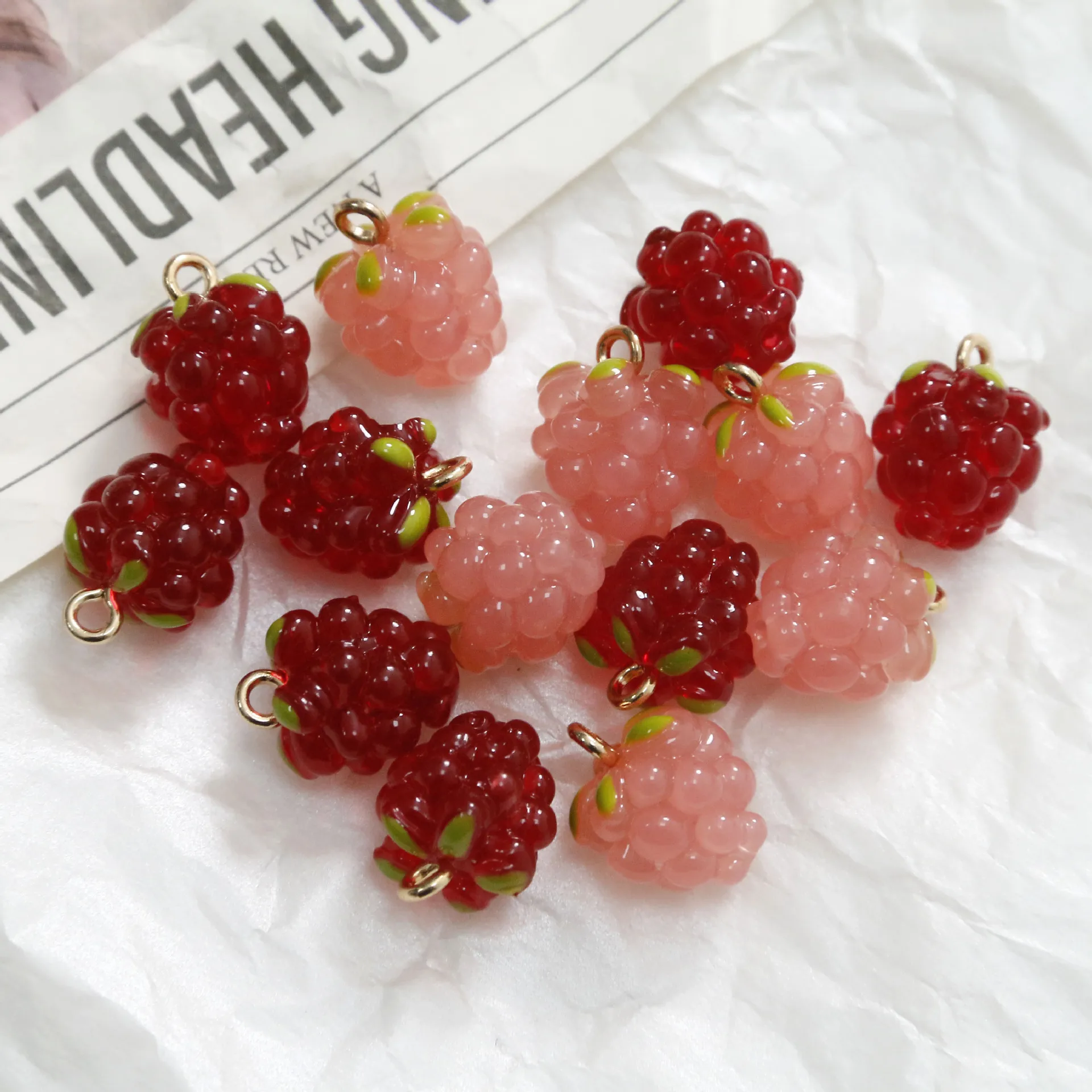 3D-Fruit-Pendant-Charm-Resin-Strawberry-Grape-Shape-Pendant-For-DIY ...