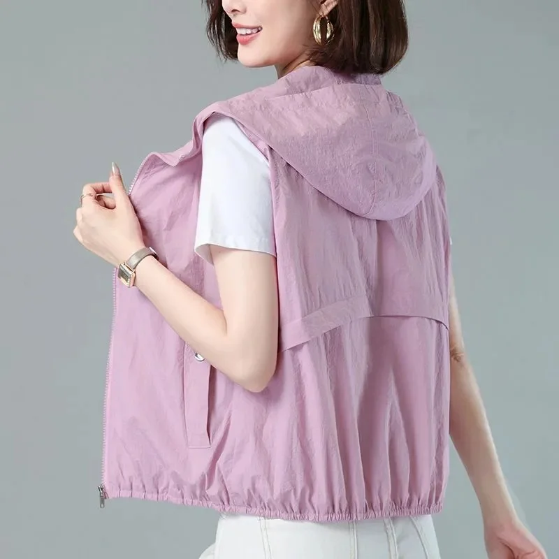 Spring-Summer-Thin-Hooded-Sun-Protection-Vest-Women-s-Jacket-New-Zipper ...