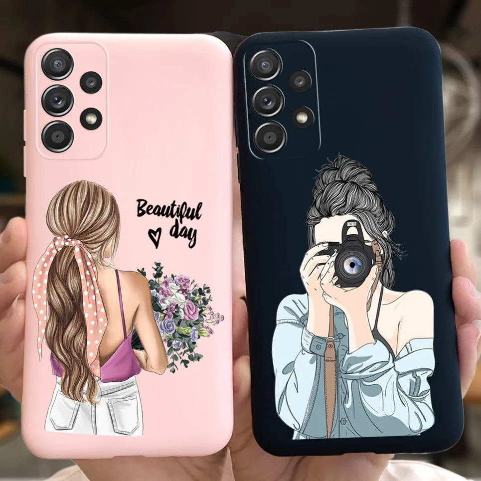 For Cover Samsung Galaxy A13 Case Beautiful Girl Soft Silicone Case For ...