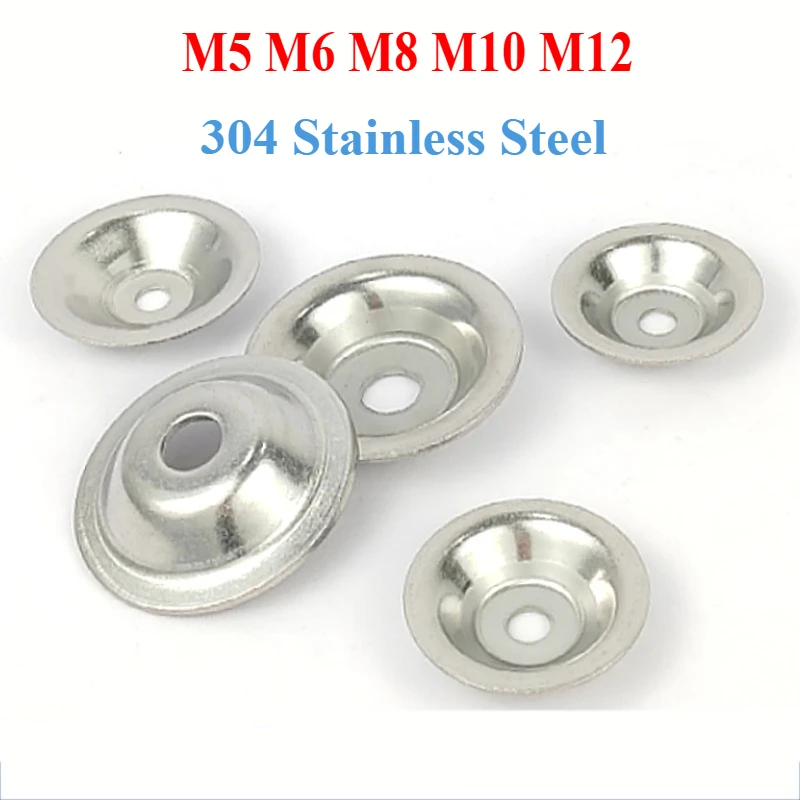 M5-M12 304 Stainless Steel Bowl Shaped Straw Hat Gasket Fish Eye Washer ...