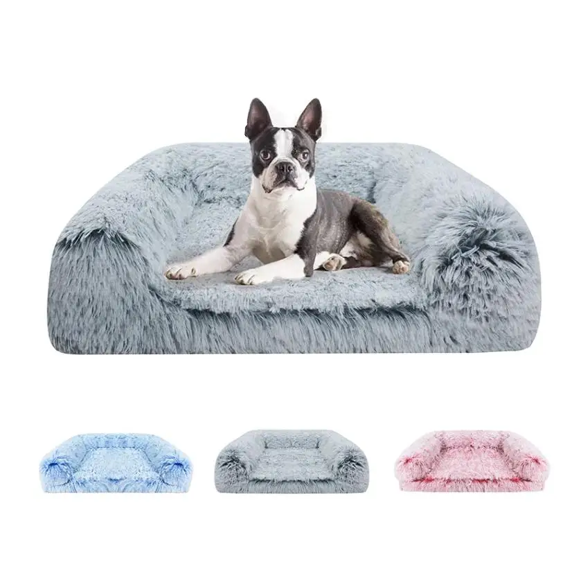 Sofa-Bed-for-Large-Dogs-Long-Plush-Kennel-Medium-and-Small-Dog-Sofa-Bed ...