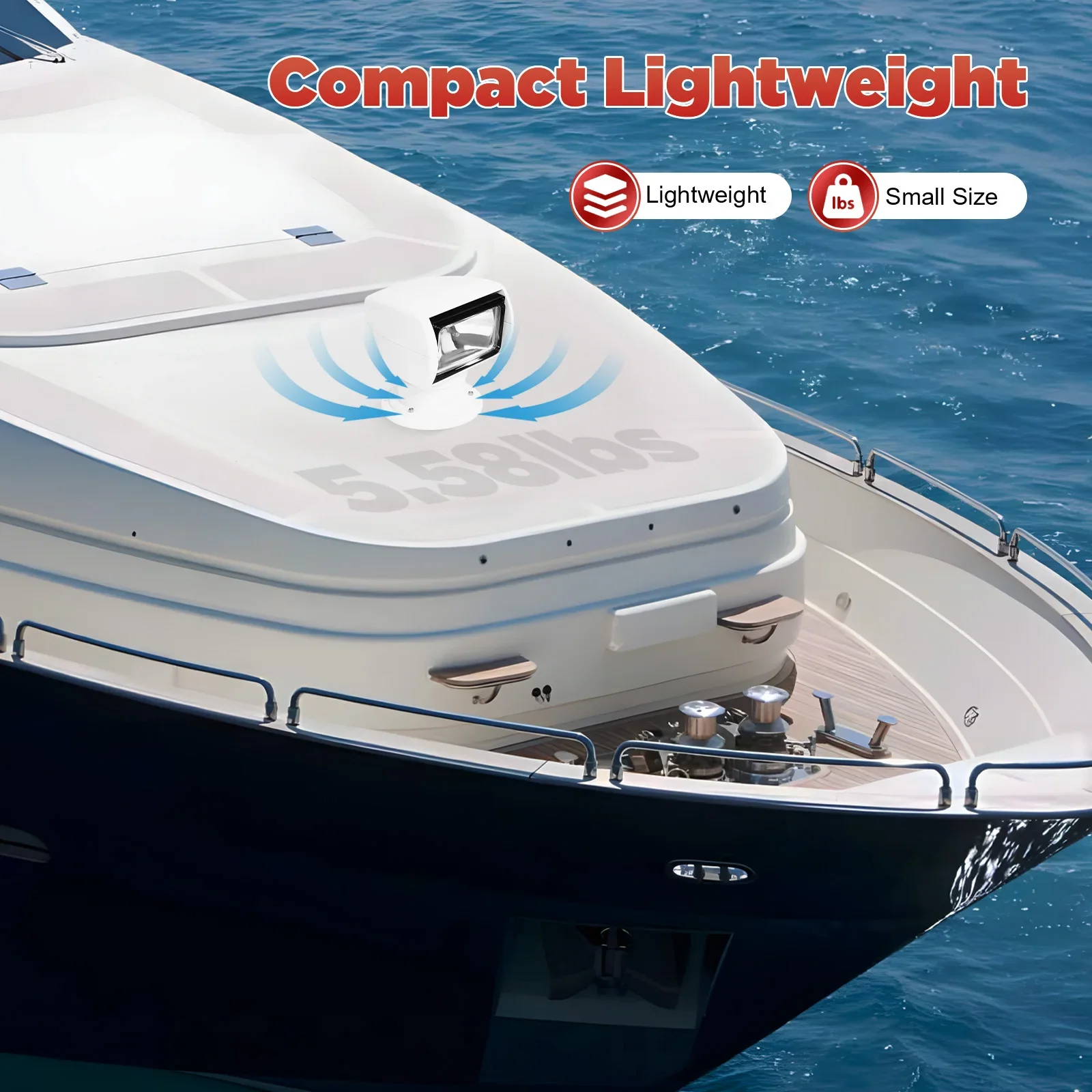 12V 100W Boat Spotlight Marine Halogen Search Spot Lights for Boats ...