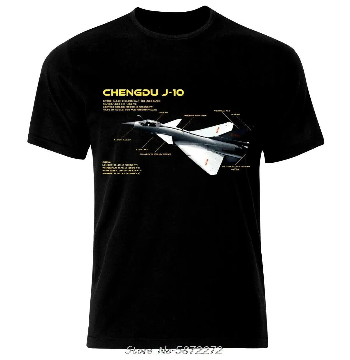 Chengdu J10 Air Fighter Aircraft Jet Blueprint T-shirt Summer Cotton ...