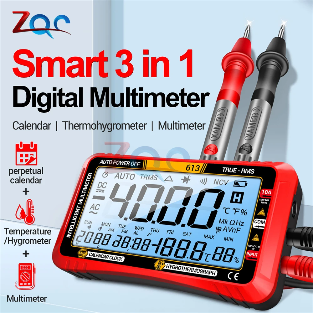 612 Smart Digital Multimeters AC/DC Current Voltage Capacitance ...