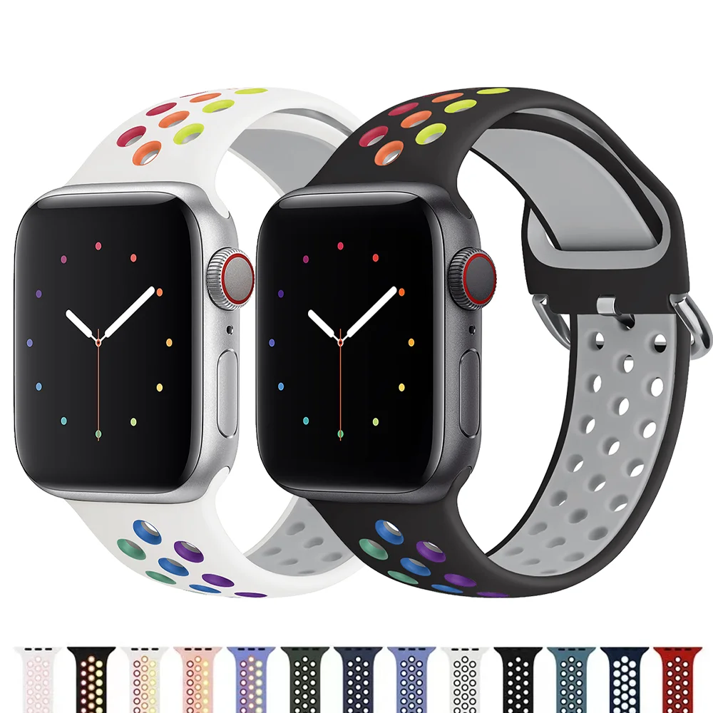 Silicone-Strap-For-Apple-Watch-band-44mm-40mm-38mm-42mm-accessories ...
