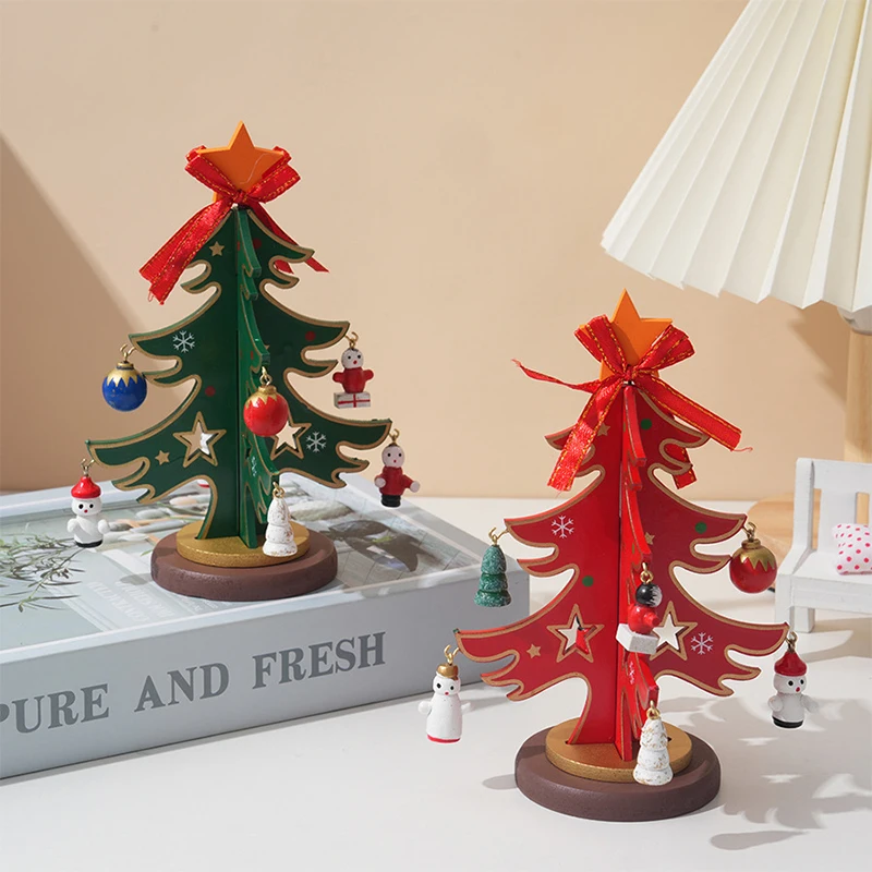 Christmas-Tree-Ornament-Handmade-DIY-Stereo-Wooden-Christmas-Tree-Xmas-New-Year-Gift-Creative ...