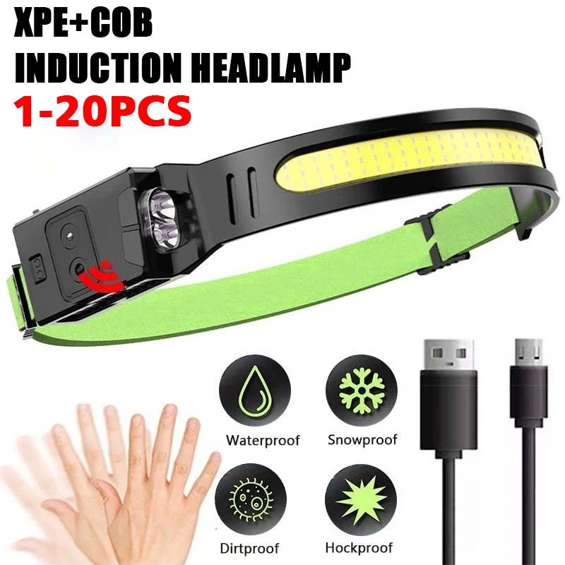 USB-Rechargeable-Headlamp-with-Sensor-LED-Headlamp-Head-Torch-With ...