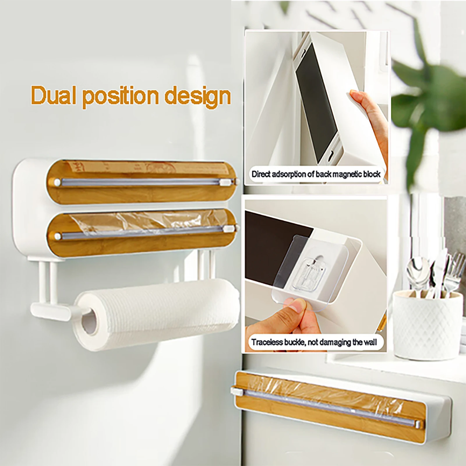 Magnetic-Film-Holder-with-Cutter-Stretch-Cling-Film-Holder-Slide ...