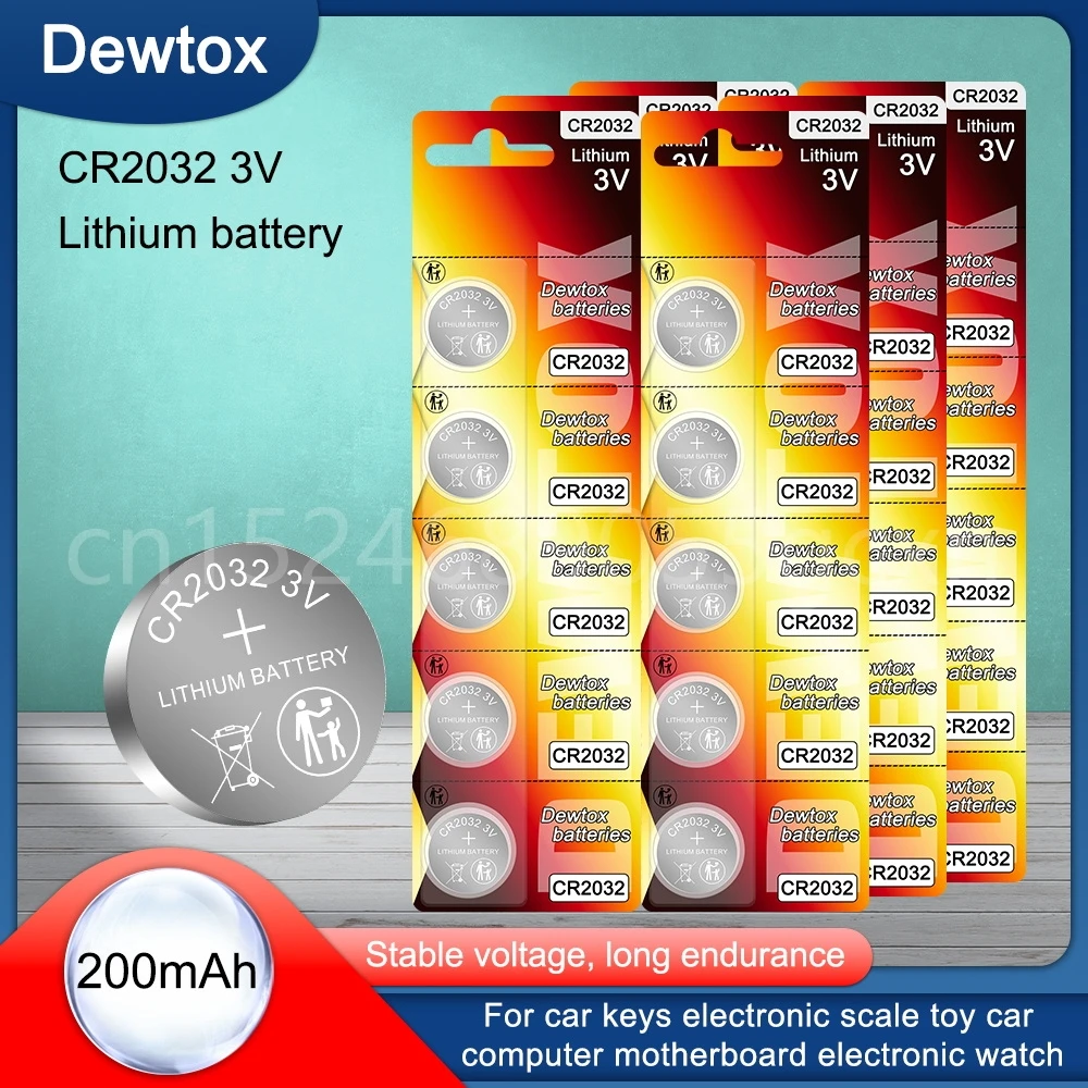 3V-Lithium-Battery-CR2032-CR-2032-DL2032-ECR2032-BR2032-For-Watch-Car ...