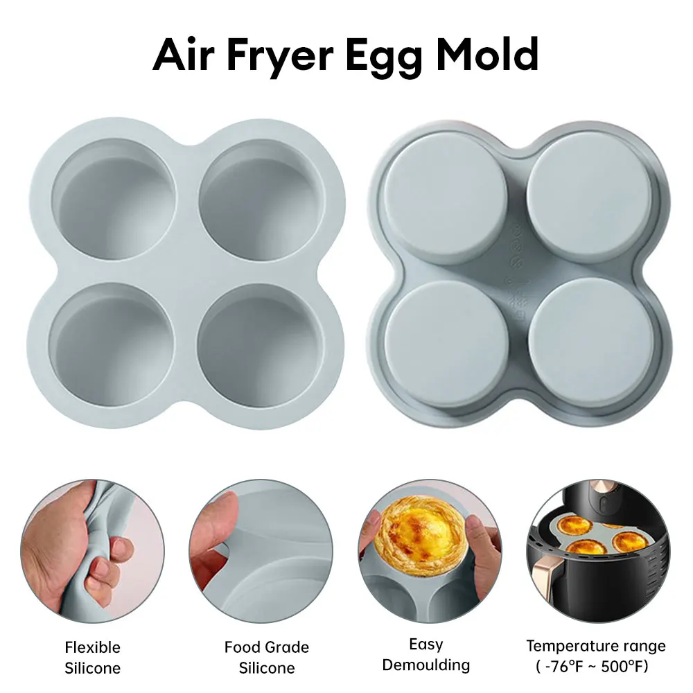 Silicone-Air-Fryer-Egg-Pan-Mold-Eggs-Mold-Reusable-4-Squares-Non-Stick ...