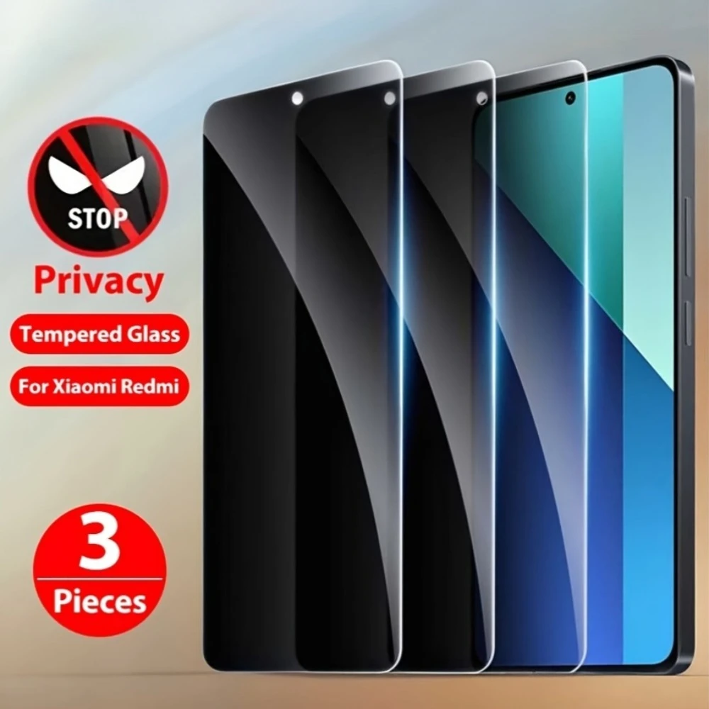 3Pcs Privacy Tempered Glass for Xiaomi Redmi Note 14 5G 13 12 11 Pro ...