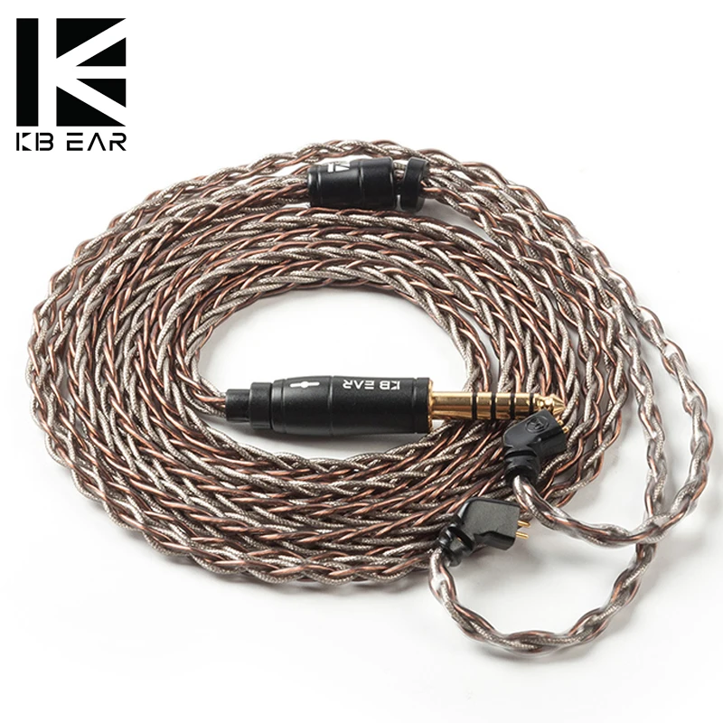 KBEAR Rhyme 8Core UPOCC Hybrid Copper-Silver Earphone Cable 2PIN/MMCX ...