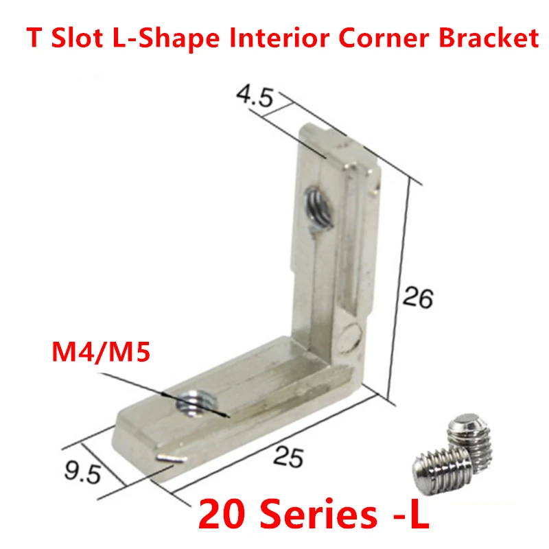 10pcs T Slot L shape Inside Interior Corner Connector Joint Brackets ...