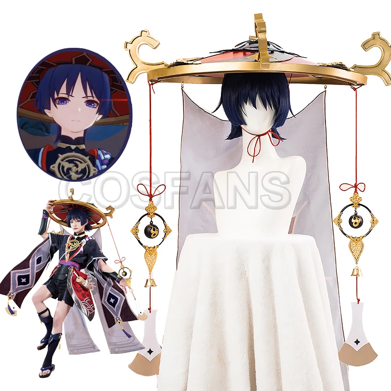 77cm Game Genshin Impact Cosplay Halloween Scaramouche Cosplay Hat ...
