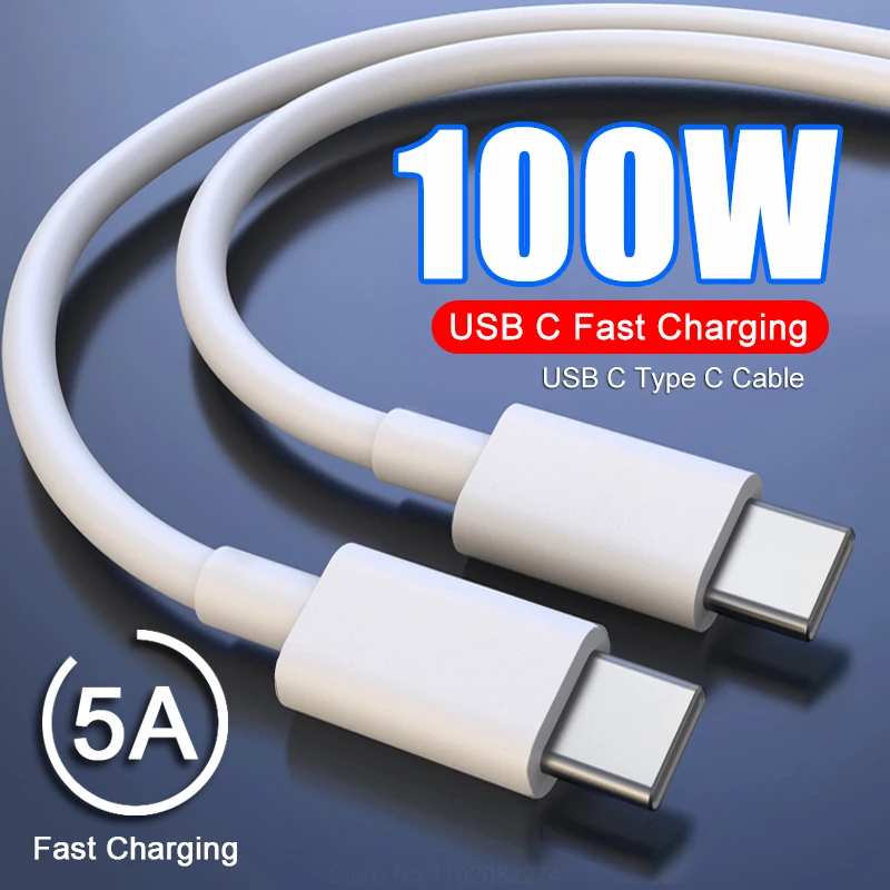 Cable de carga rápida tipo C de 100W, Cable USB C a USB C para Xiaomi 12T Pro, Samsung Redmi ...