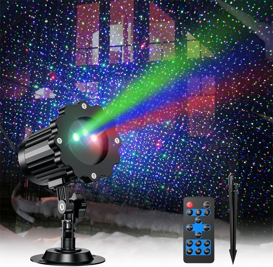 3 Color Laser Christmas Projector Lights Outdoor RGB Wide Coverage ...