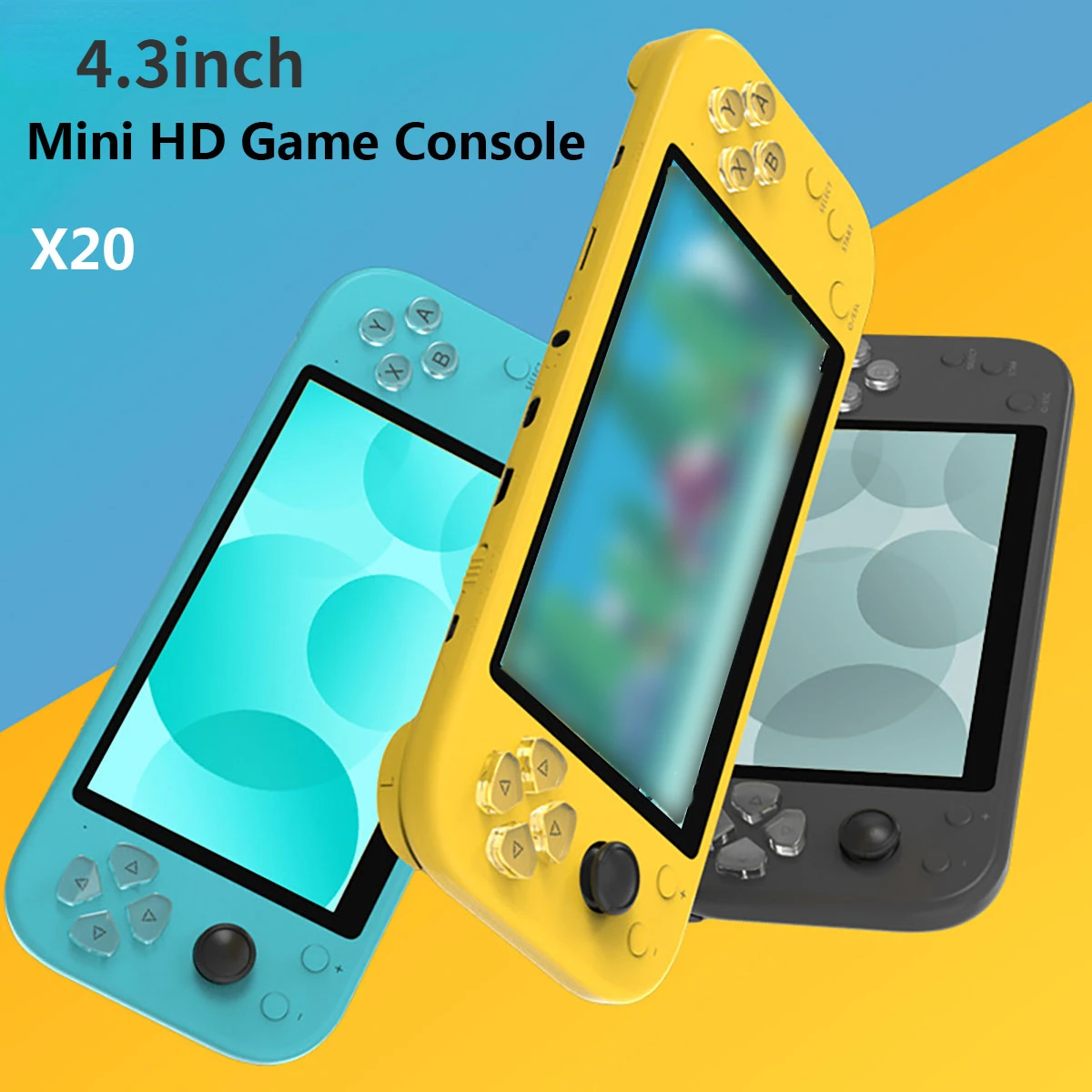 Handheld Game Console Retro Game Console 4.3 Inch HD Screen Portable ...