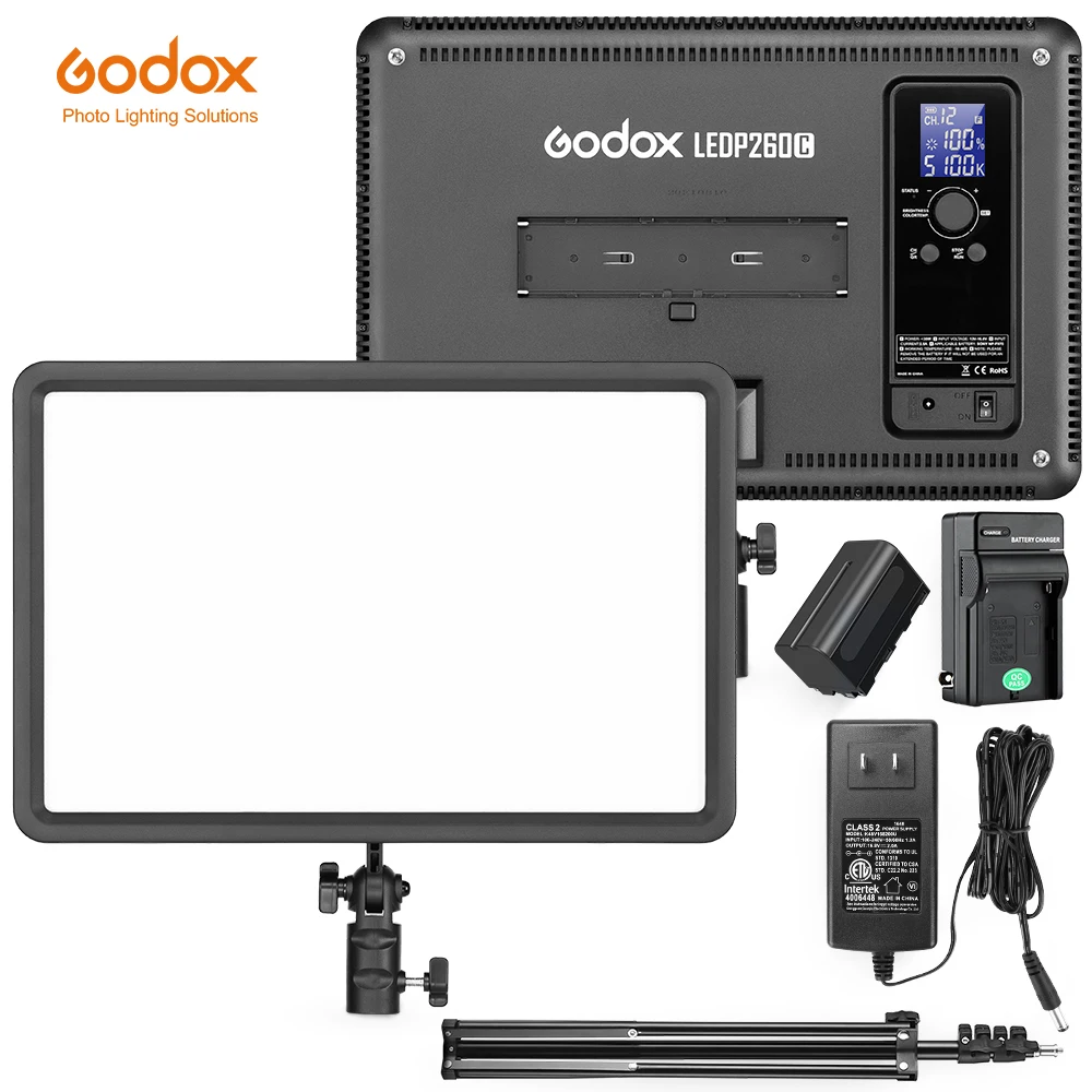 GODOX-LEDP260C-Ultra-thin-30W-3300-5600k-LED-Video-Light-Panel-Lamp-for ...
