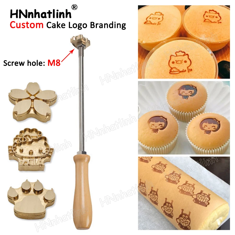 Customized LOGO Leather Stamp Copper Brass Wood Paper Skin Bread Cake ...