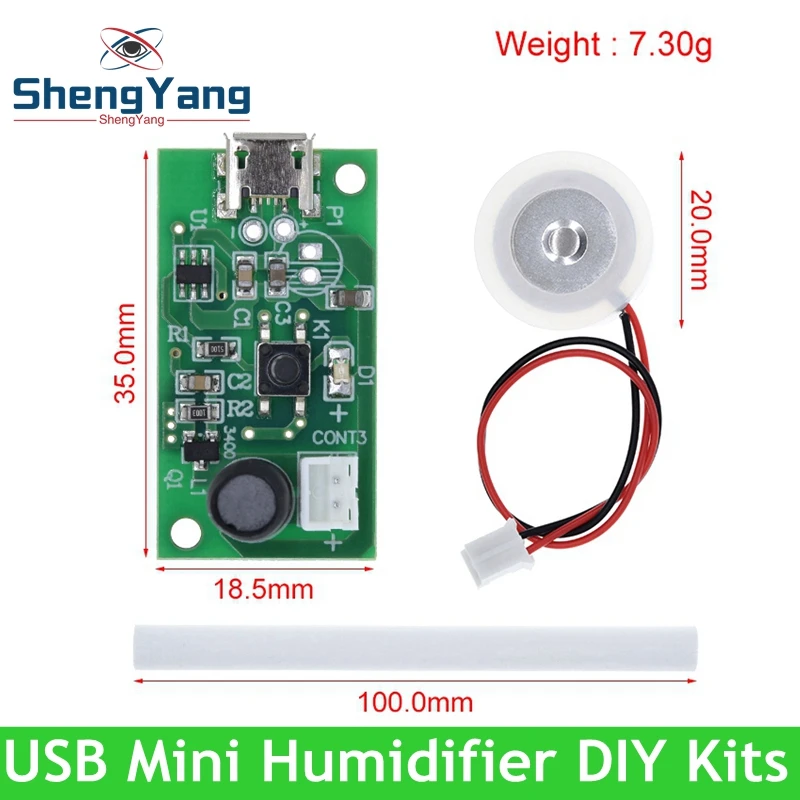 USB Mini Humidifier DIY Kits Mist Maker and Driver Circuit Board Fogger ...