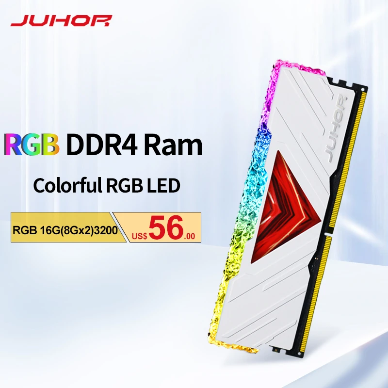 Juhor Memoria Ram Rgb Ddr4 16gb (8gbx2)kit 3200mhz Ddr4 Rgb Dimm Ram ...