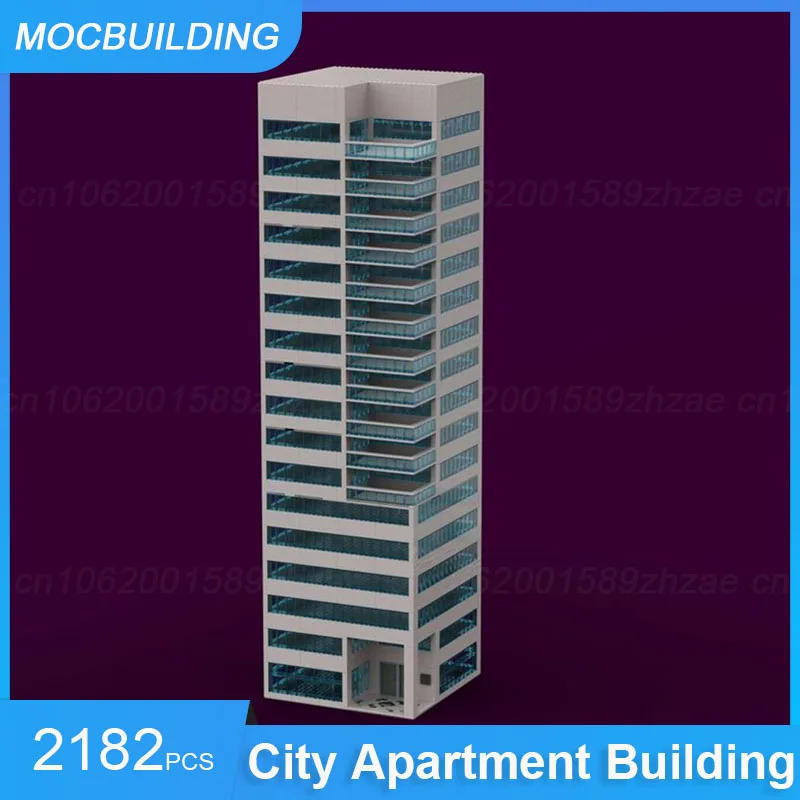 MOC-Blocks-City-Apartment-Building-Model-DIY-Assemble-Bricks ...