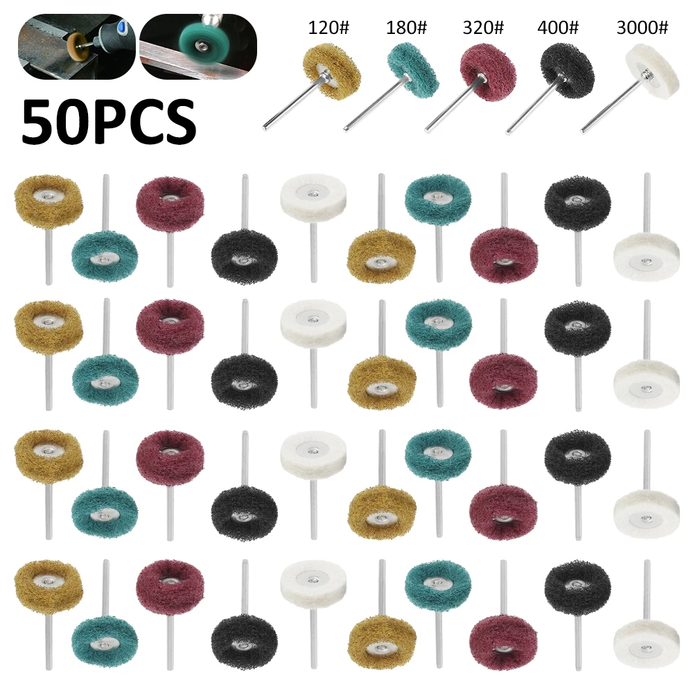 50pcs-Mini-Drill-Bit-Nylon-Abrasive-Brush-Wire-Buffing-Polishing-Wheel ...
