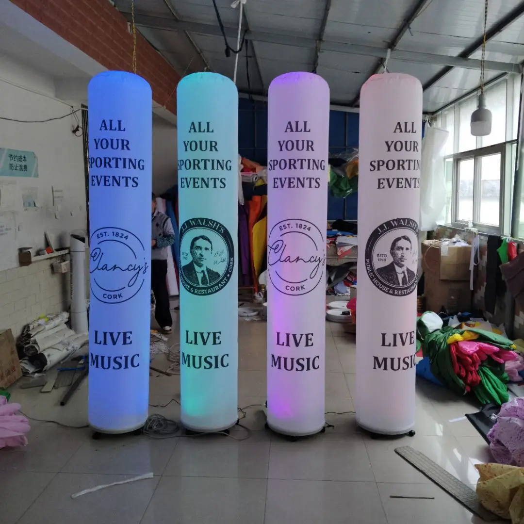 Custom 2.2m H Oxford Colorful Inflatable LED Pillars Column with ...