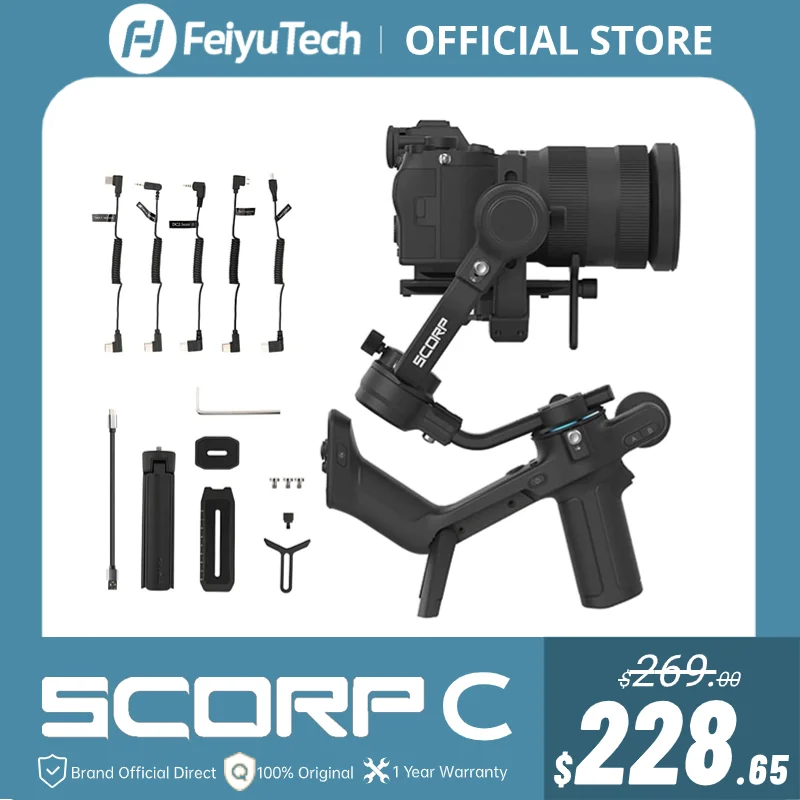 FeiyuTech-Official-Feiyu-SCORP-Series-SCORP-C-Handheld-Gimbal-3-Axis-Stabilizer-Handle-Grip-for ...