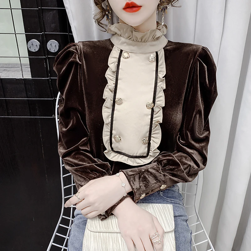 Retro-court-style-shirt-female-fall-and-winter-new-fashion-chic-elegant ...