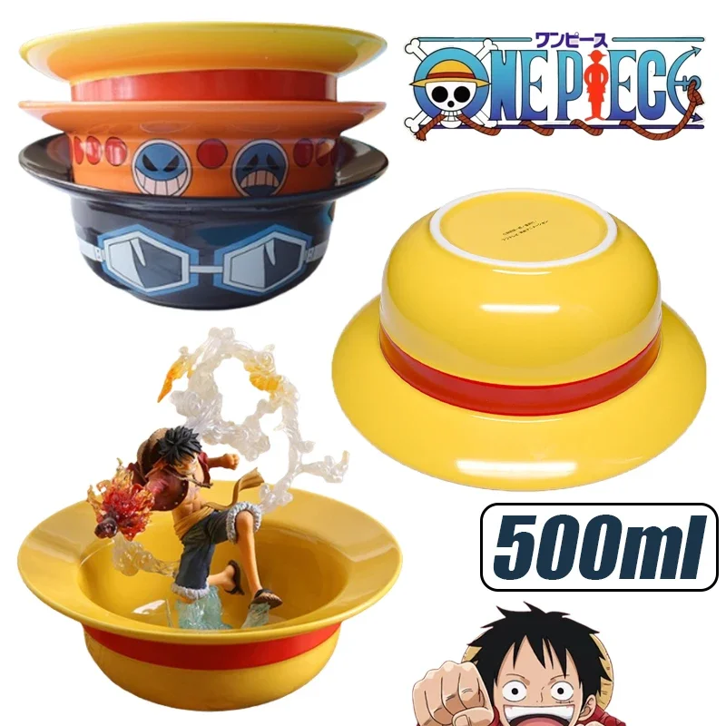500ml-One-Piece-Luffy-Bowl-Chopsticks-Cartoon-Anime-Household-Ceramic ...