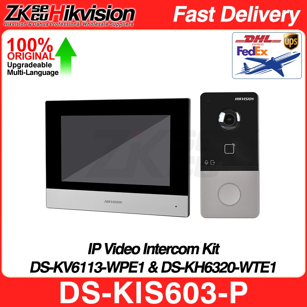 HIKVISION-DS-KIS603-P-Multi-language-802-3af-POE-IP-Video-intercom-KIT ...