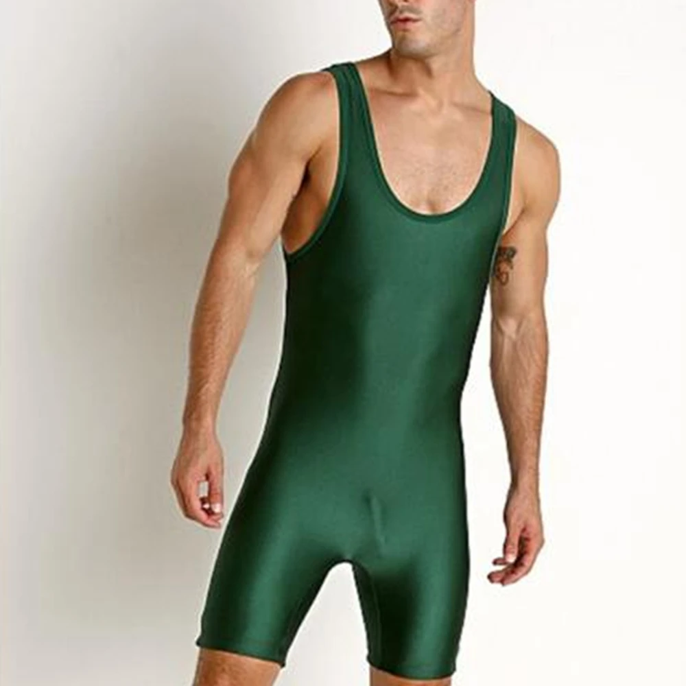 Men Wrestling Singlets Skinsuit Bodysuit Swimwear Gym Tights Sport ...