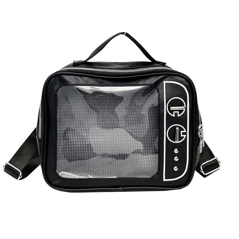 Ita Bag Cute Girl Shoulder Bag Transparent Pocket Television Design ...