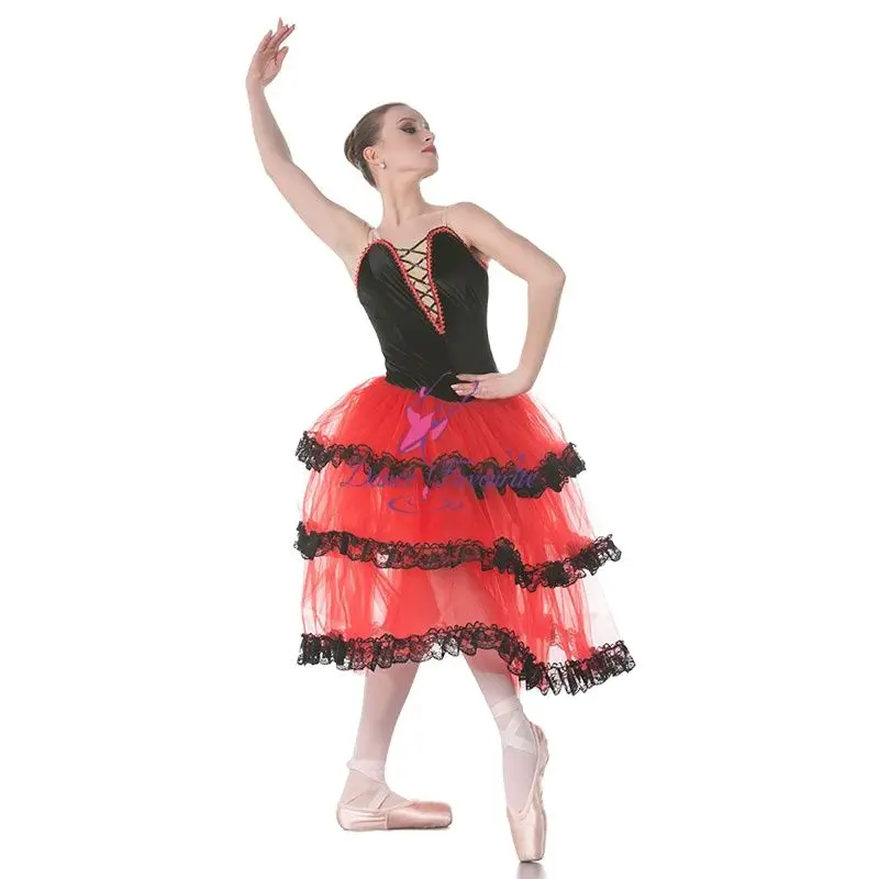 Ballet Costumes Spanish Dance | Velvet Ballerina Dance Costumes - Red ...